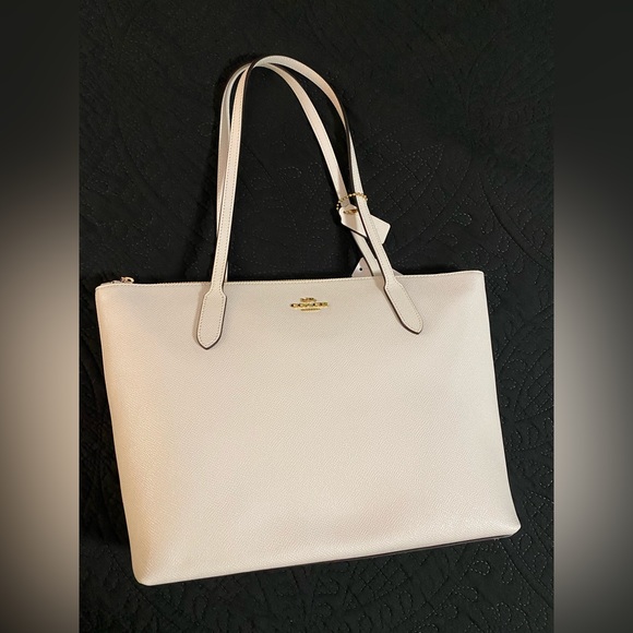 Coach | Bags | Coach Zip Tote In Chalk | Poshmark
